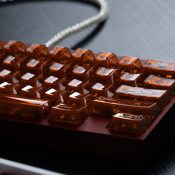 FBB Fossil Cherry Profile PC Amber Keycaps Set – mechkeysshop