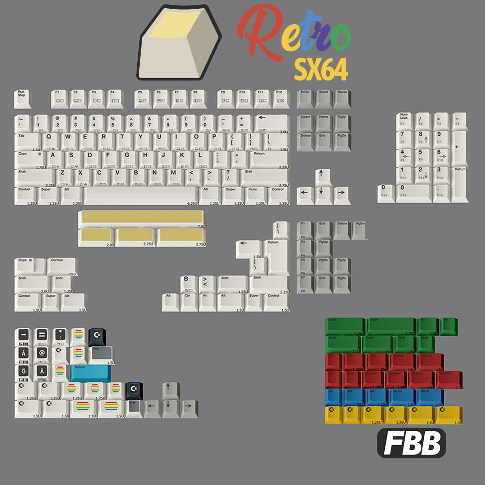 FBB Retro SX64 PBT Cherry Profile Keycaps Set – mechkeysshop