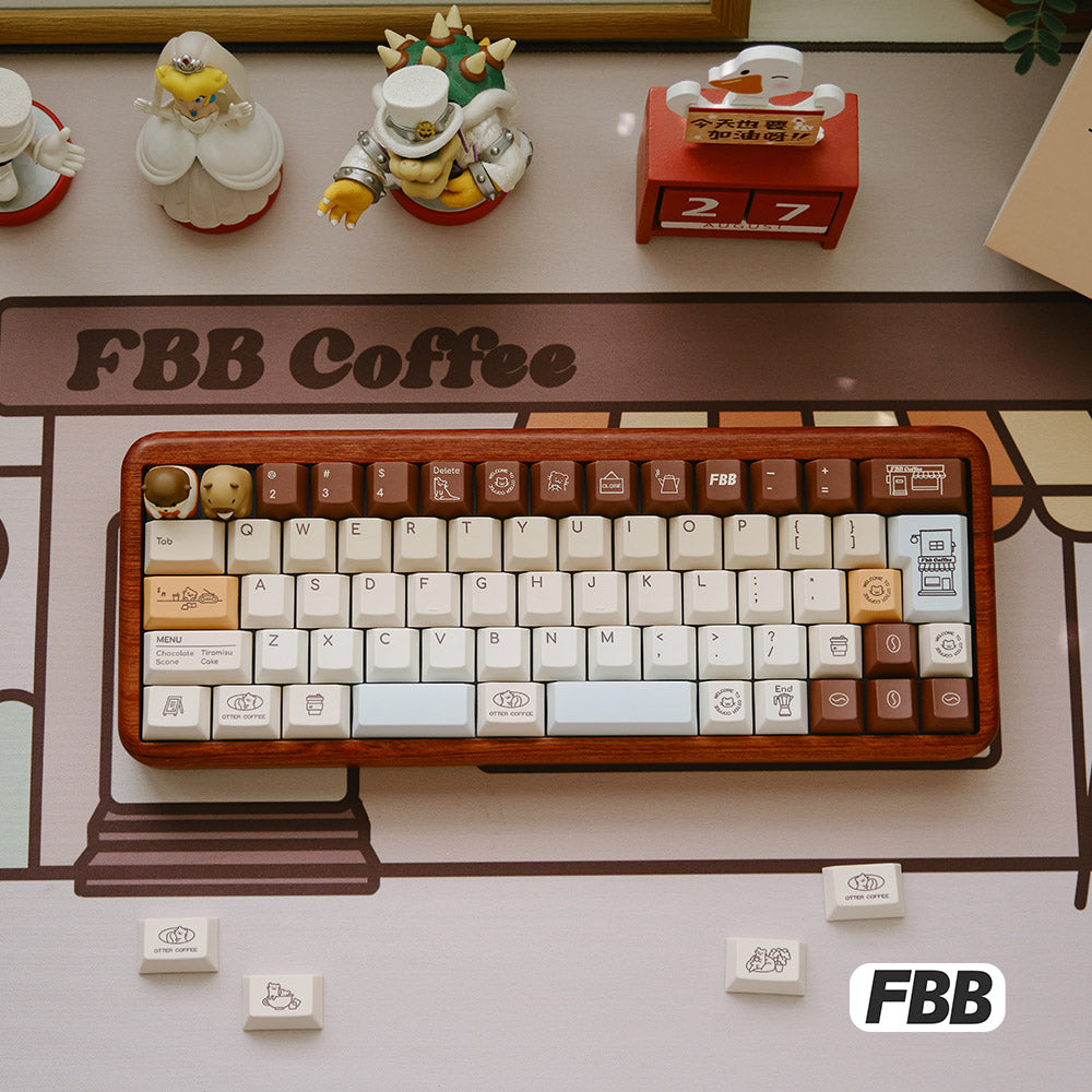 FBB Otter Coffee PBT Cherry Profile Keycaps Set – mechkeysshop