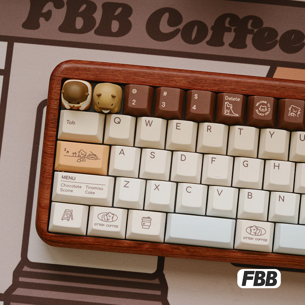 FBB Otter Coffee PBT Cherry Profile Keycaps Set – mechkeysshop