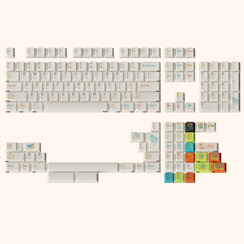 FBB Artist R2 Cherry Profile PBT Keycaps Set – mechkeysshop