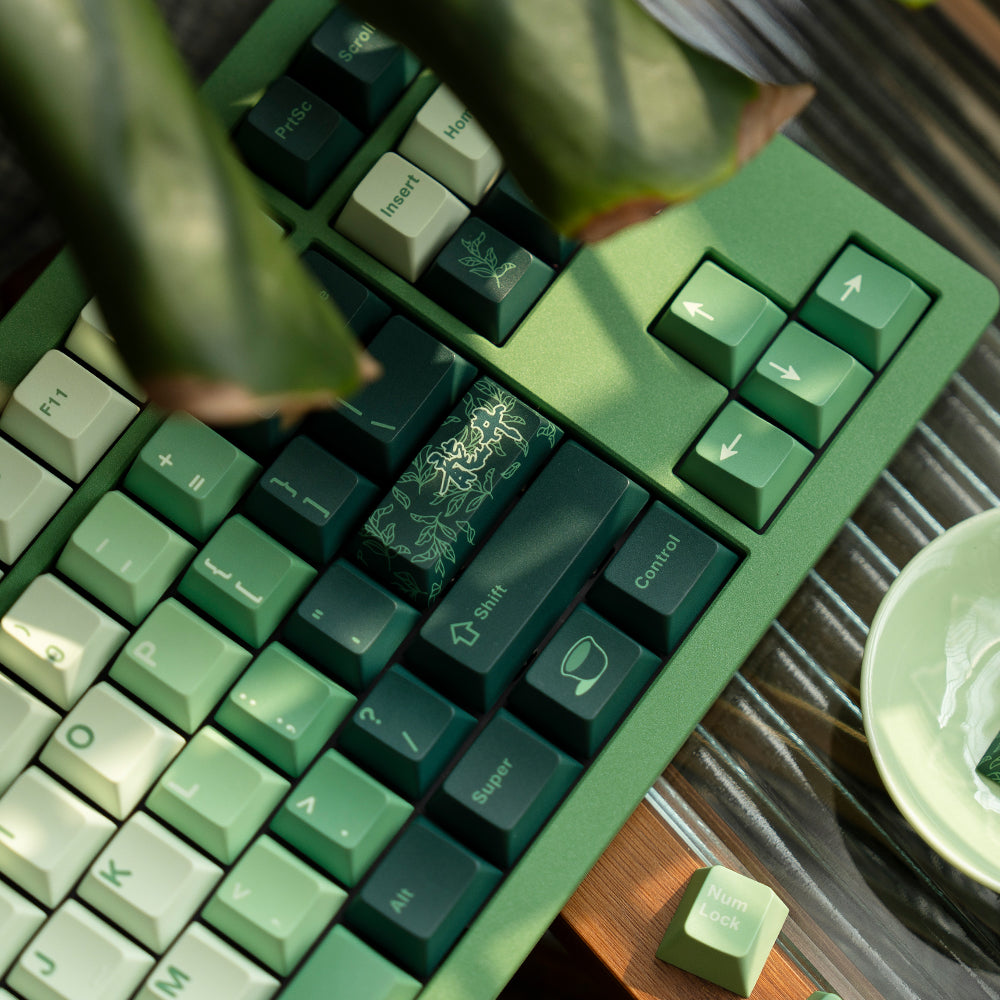 FBB Dragon Well Tea Cherry Profile Keycaps Set – mechkeysshop