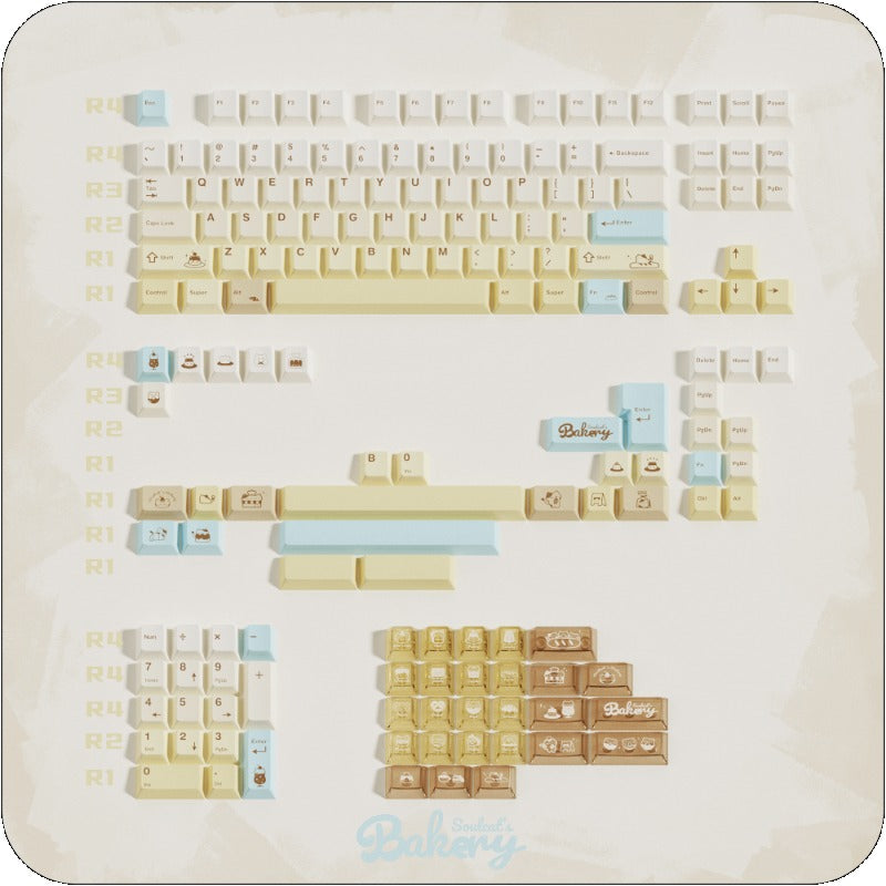 Soulcat Bakery Meow Cherry Profile PBT+PC Keycaps Set – mechkeysshop